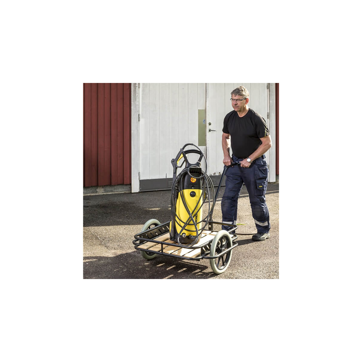 Handwagen Handkarren 150 kg, LxBxH 1.600 x 910 x 900 mm, schwarz