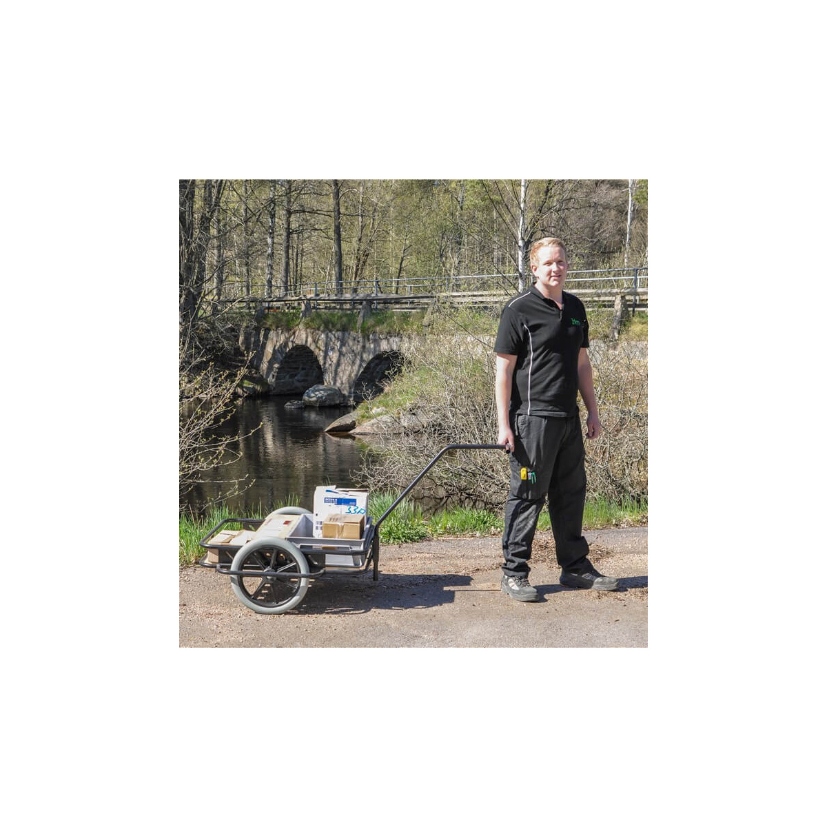Handwagen Handkarren 150 kg, LxBxH 1.600 x 910 x 900 mm, schwarz