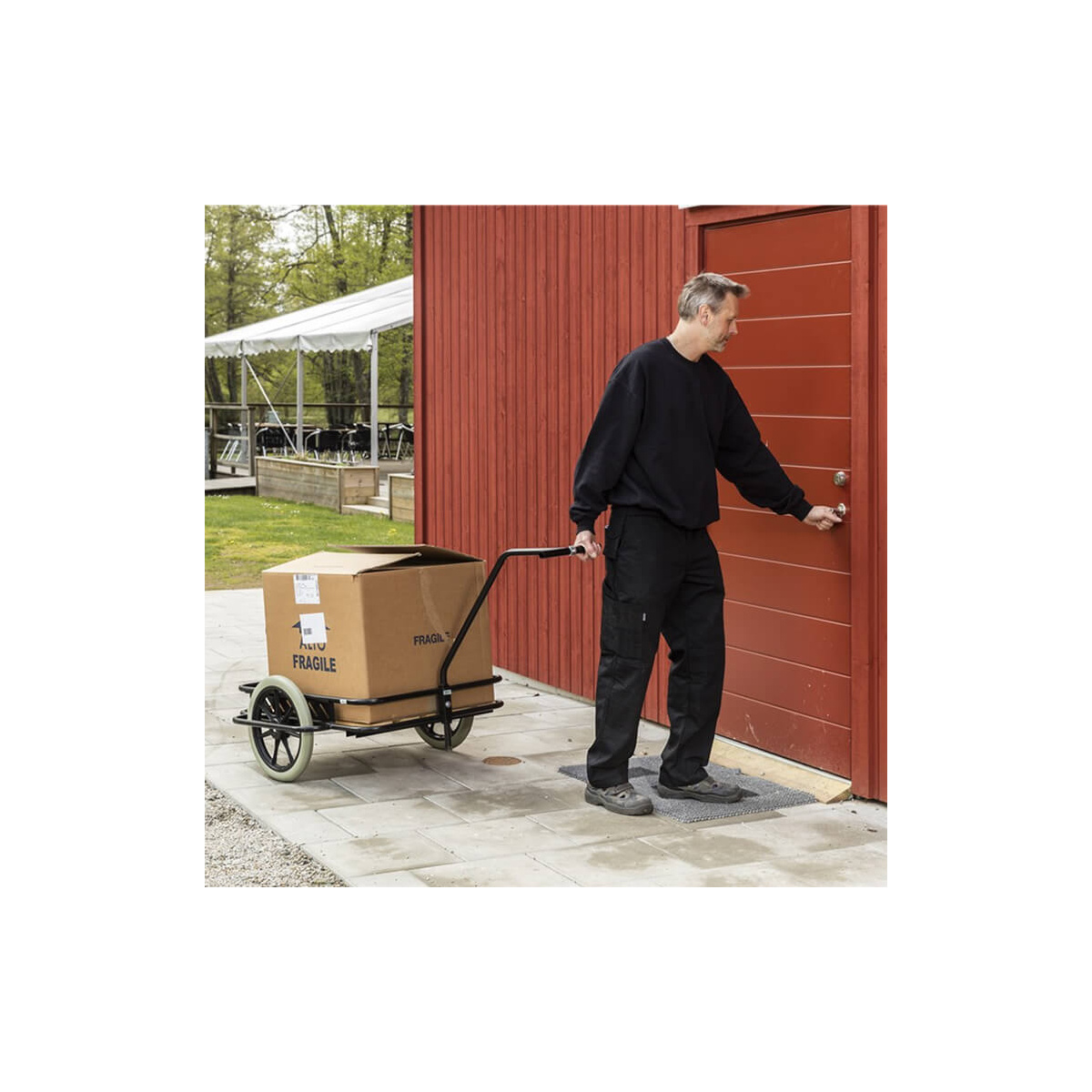 Handwagen Handkarren 150 kg, LxBxH 1.600 x 910 x 900 mm, schwarz