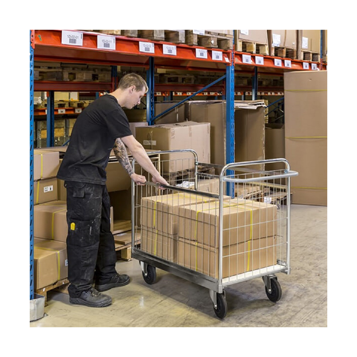 Gitterwagen Paketwagen 300 kg, LxBxH 1.190 x 650 x 1.025 mm, verzinkt
