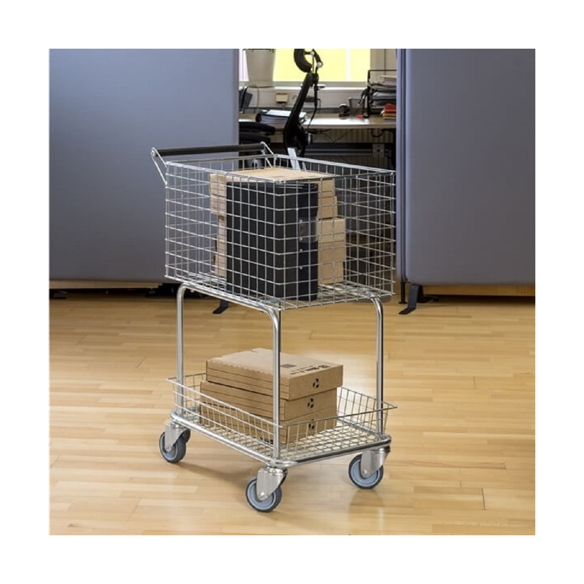 Gitterwagen Einkaufswagen 100 kg, LxBxH 690 x 410 x 950 mm, verzinkt