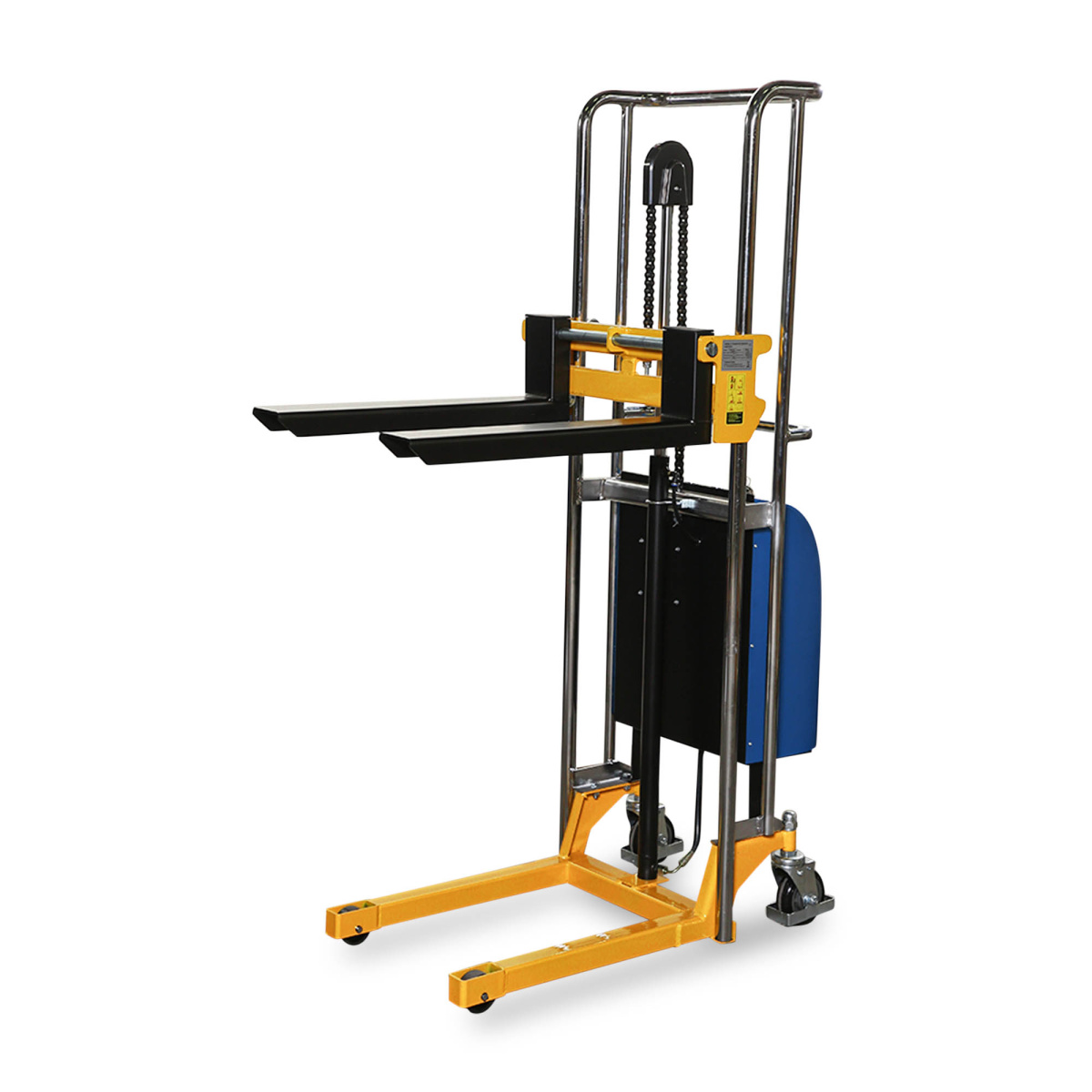 Mini-Stapler semi-elektrisch 400 kg, 1,5 m Hubhöhe, 650 mm Gabellänge