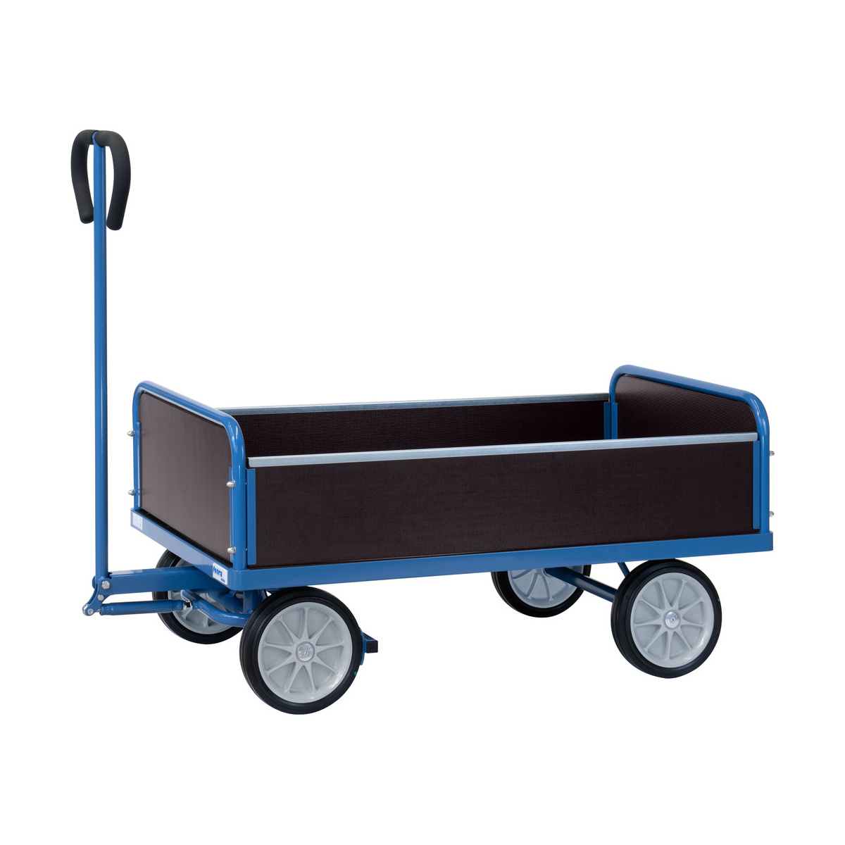 Fetra Handwagen 500 kg, Plattform 1.200 x 650 mm, 4 Seitenwände, Voll