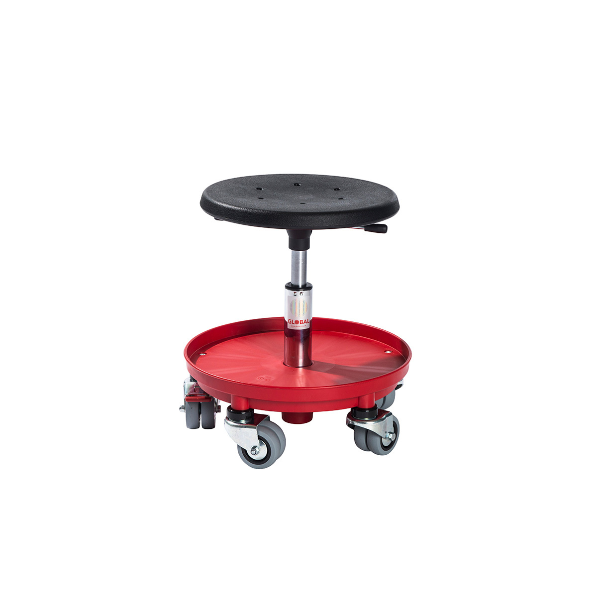 Rollhocker Montagehocker, 37-50 cm Sitzhöhe, Ablage, Doppelrollen, ro