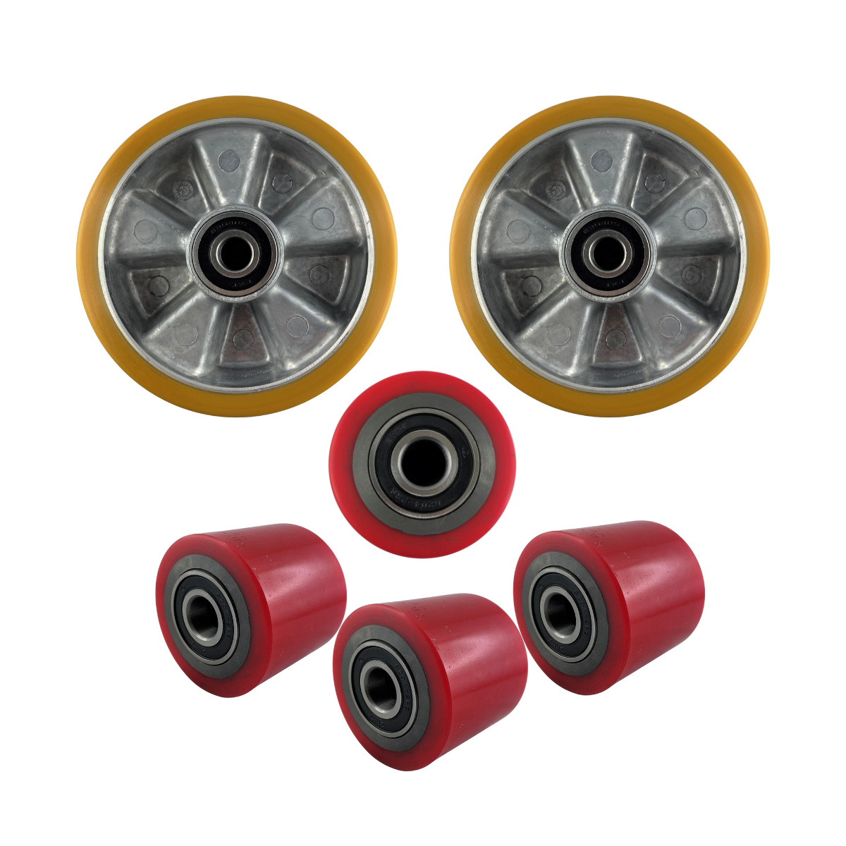 Hubwagen Räder & Rollen Satz Polyurethan Tandem 2 Räder 4 Rollen