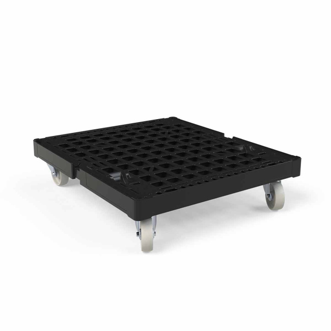 Rollbehälter niedrig, 5-seitig, Diebstahlschutz, Rollplatte aus Kunst